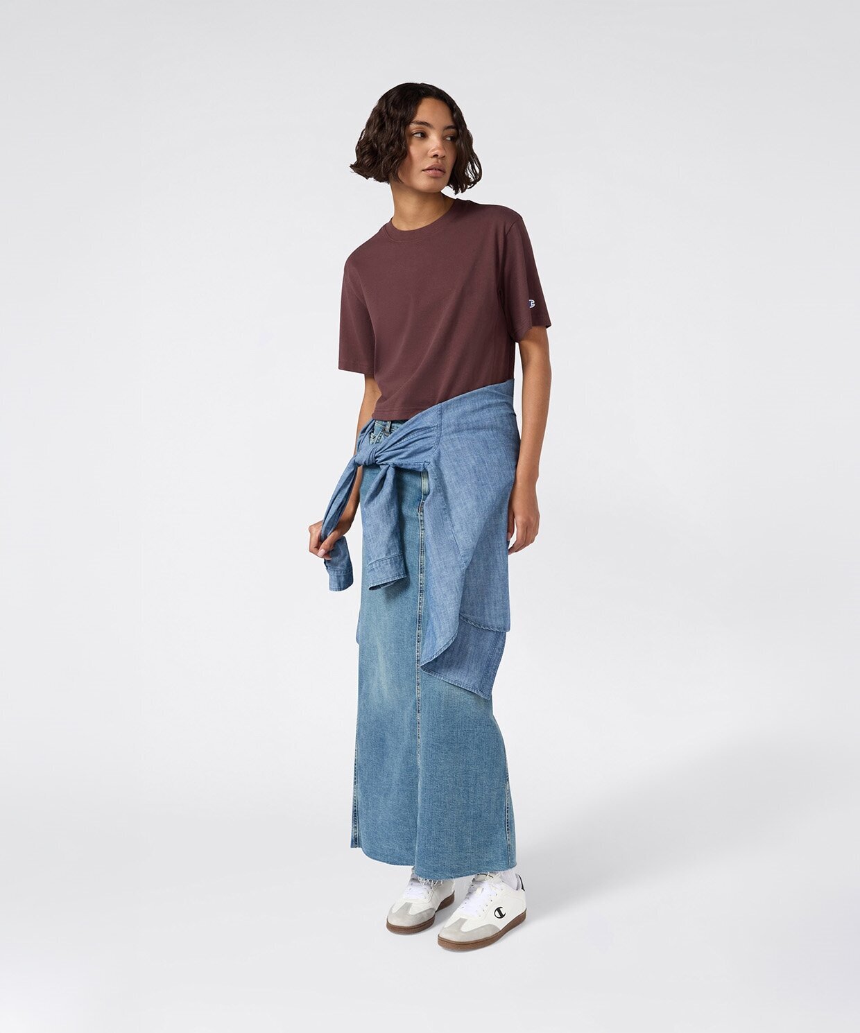 Champion Reverse Weave Core Crop SS Tee Kadın Tişört - Sneaks Up