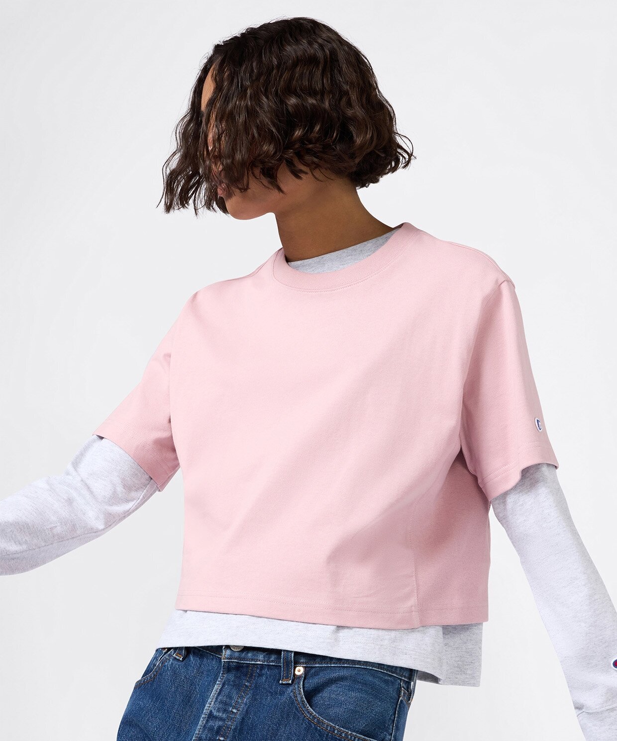 Champion Reverse Weave Core Crop SS Tee Kadın Tişört - Sneaks Up