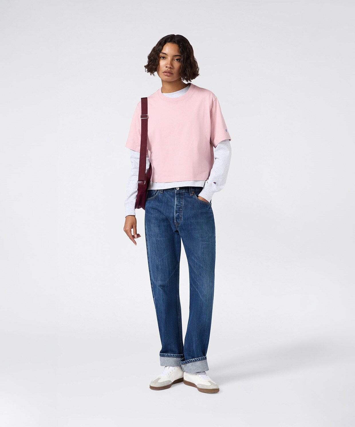 Champion Reverse Weave Core Crop SS Tee Kadın Tişört - Sneaks Up